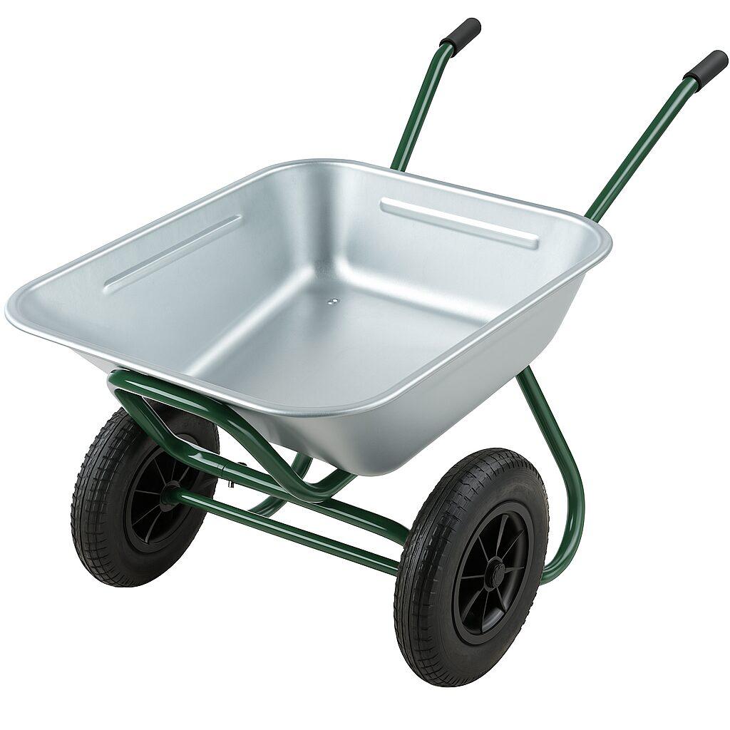 Walsall Landscaper Two Wheeled Tipper Galvanised Wheelbarrow - 142 Ltr ...